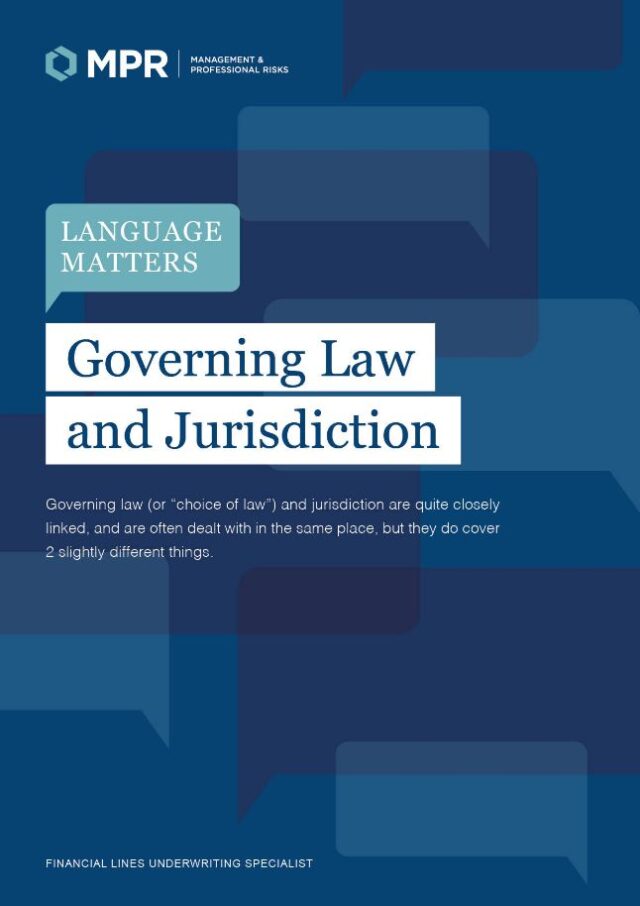 Governing Law and Jurisdiction - MPR Underwriting